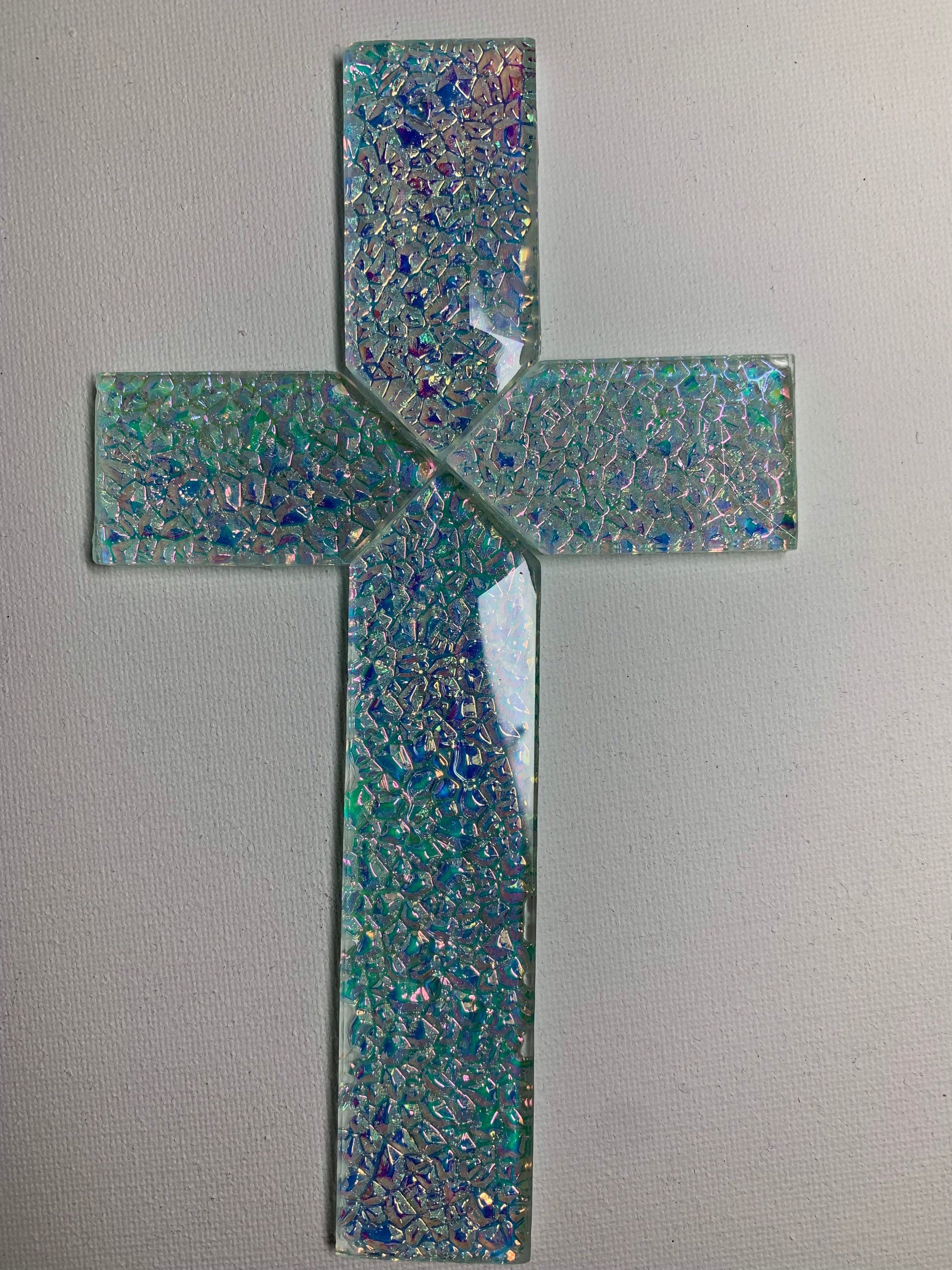 Dichroic Glass Cross Bevel Cluster for Stained Glass Work - Etsy