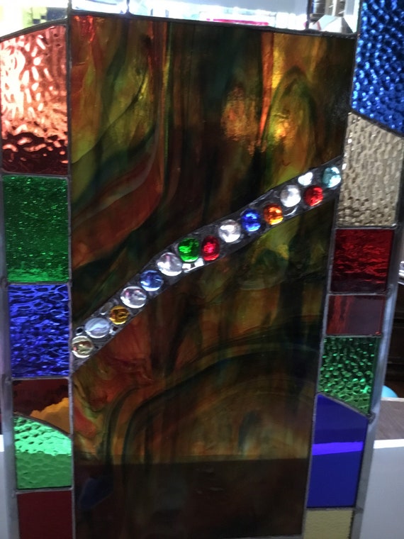 Stained Glass Panel With Rainbow Colors | Etsy