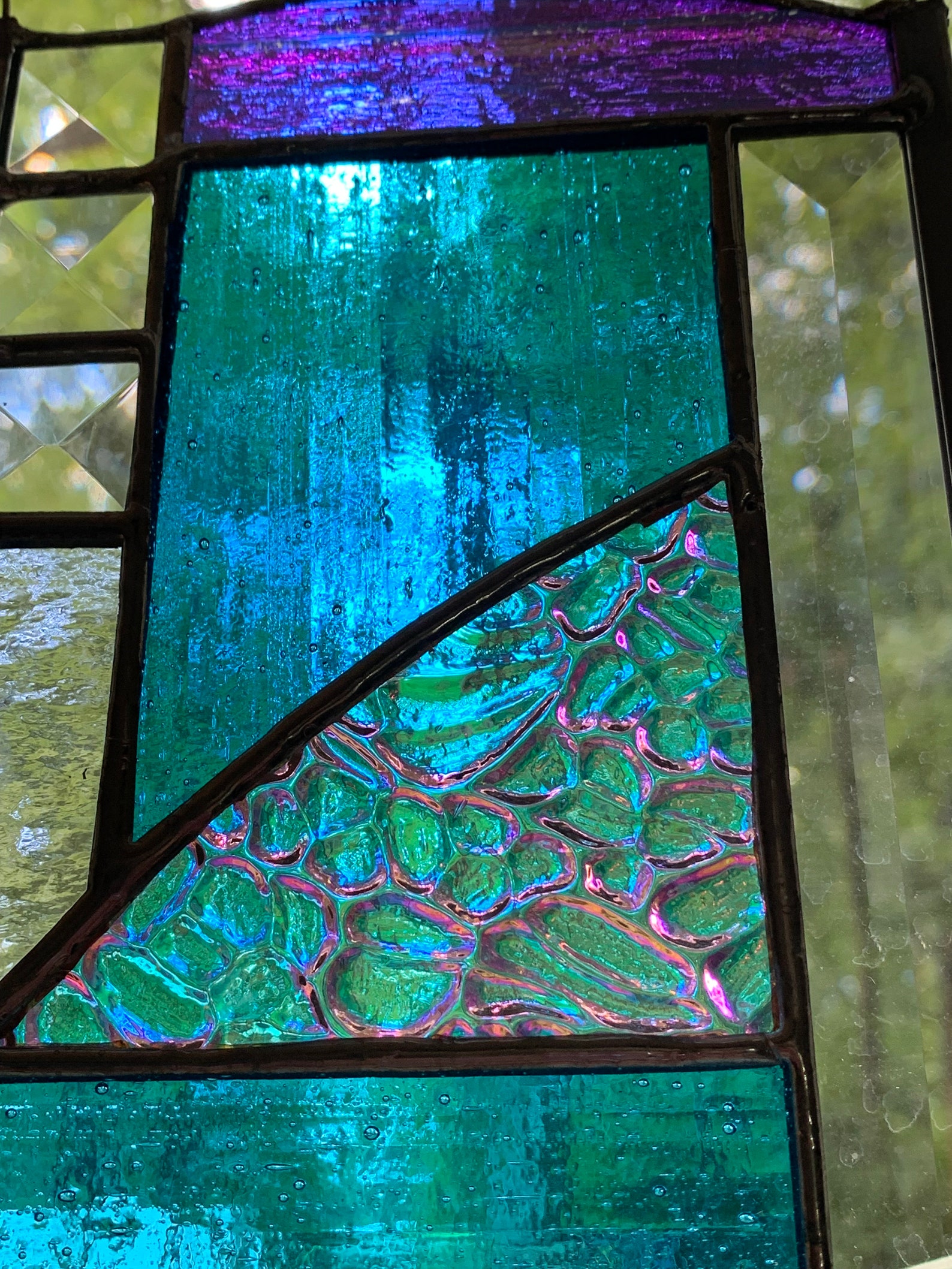 Stained Glass Panel With Dichroic Glass - Etsy