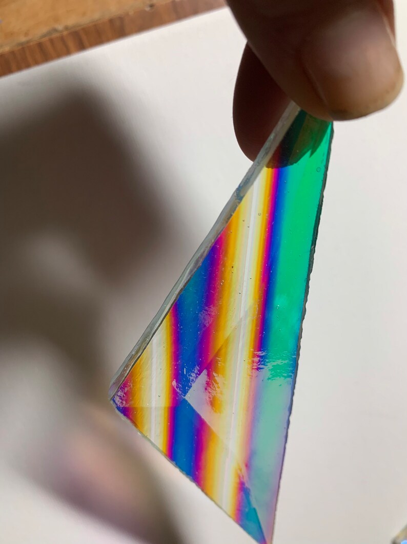 Dichroic Beveled Glass Triangles for Stained Glass Work - Etsy
