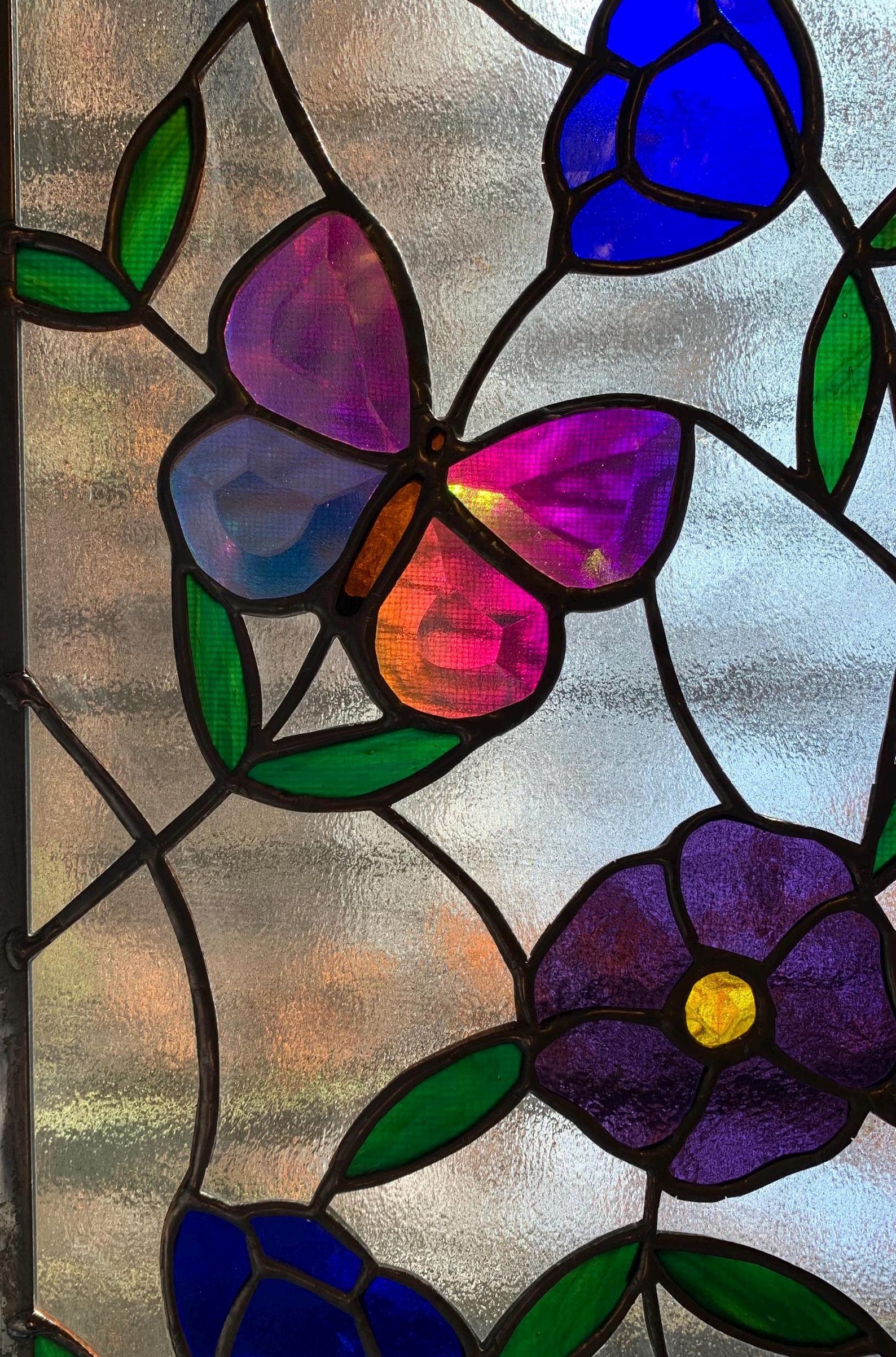 Stained Glass Window Hanging With Dichroic Glass - Etsy