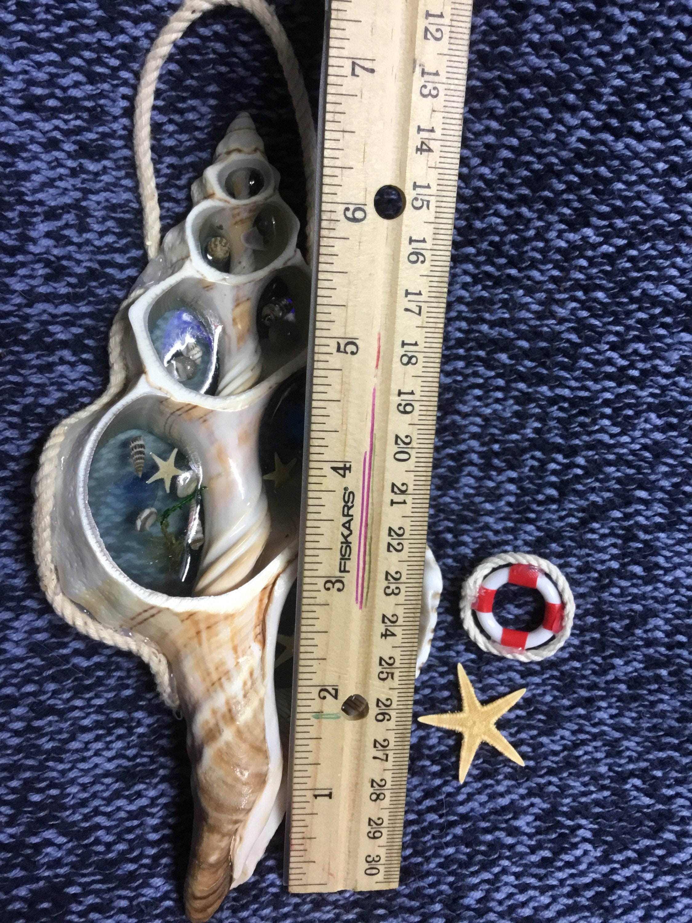 Large Cut Shell With Resin and Seashells, Hanging Wall Art - Etsy