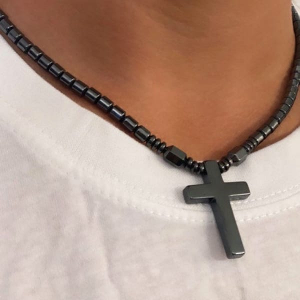 Mens Blacks Cross Necklace - Etsy