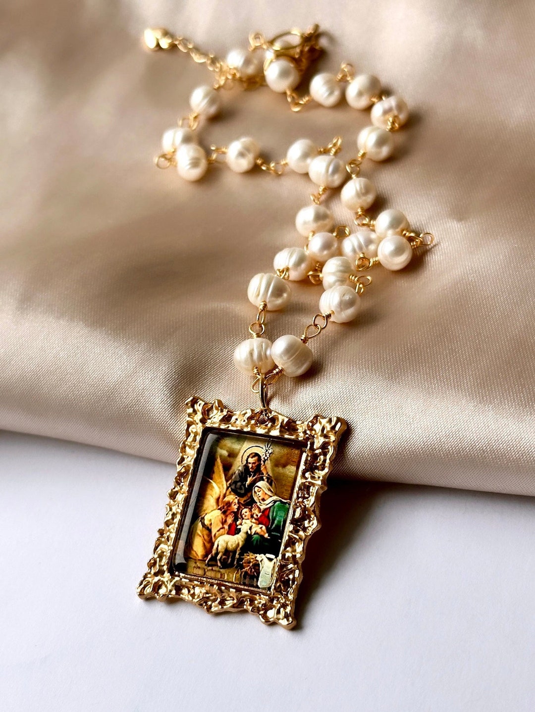 Baby Jesus Necklace, Nativity Scene Necklace, Christian Necklace for ...