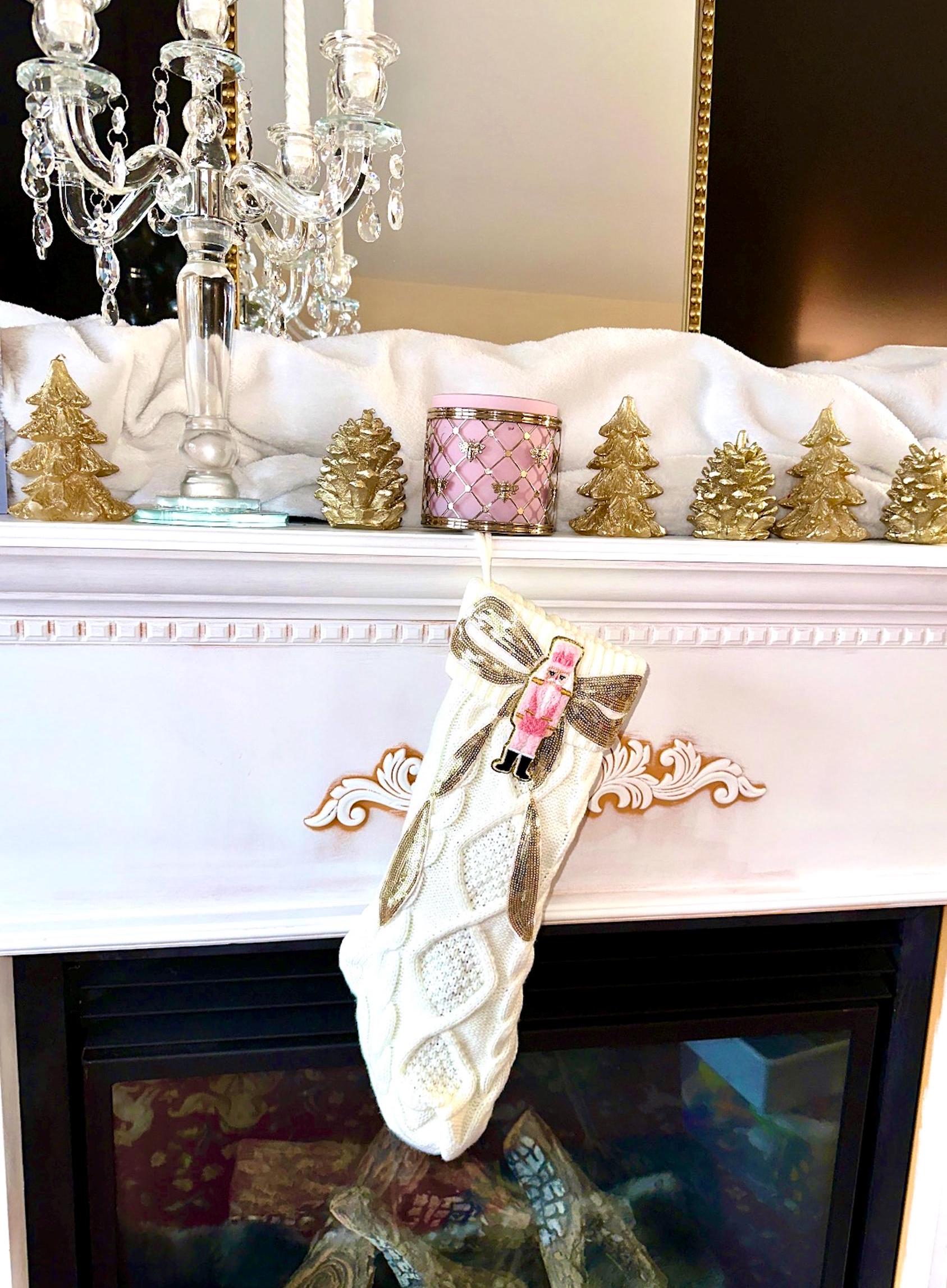 Pink Nutcracker Stocking, Nutcracker Christmas Stocking, Bow Christmas ...