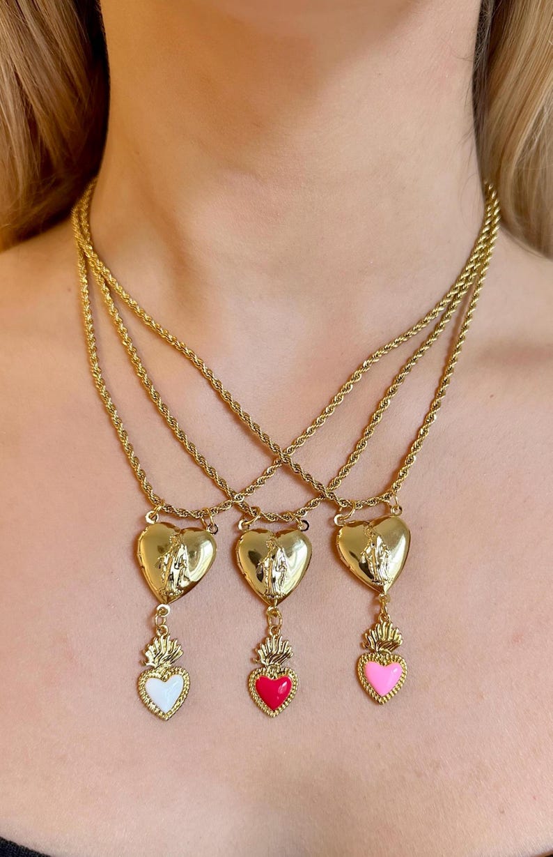 Virgin Mary Heart Locket, Mother's Day Locket, Mother Mary Locket ...
