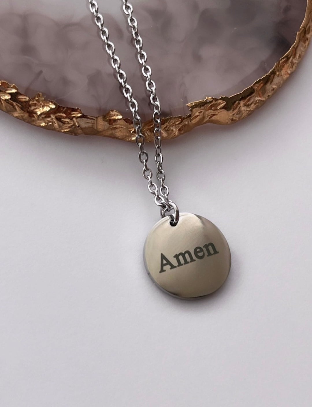 Silver Christian Scripture Pendant - Stainless Steel Scripture Necklace ...