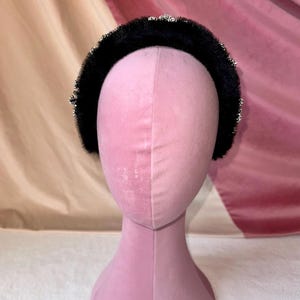 Black Christmas Headband, Faux Fur Headband Black, Snowflake Headband ...
