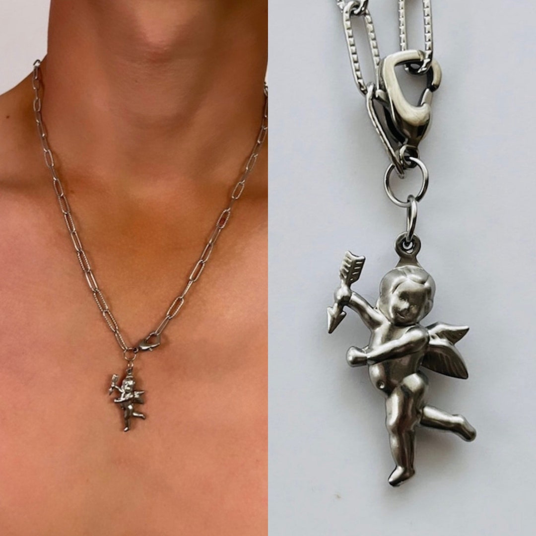 Angel Necklace, Protection Necklace, Paperclip Necklace, Angel Wing ...