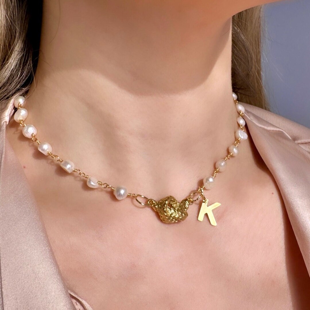 Help Me Tie the Knot Necklace, Necklace Bridesmaids Gift, Pearl Wedding ...