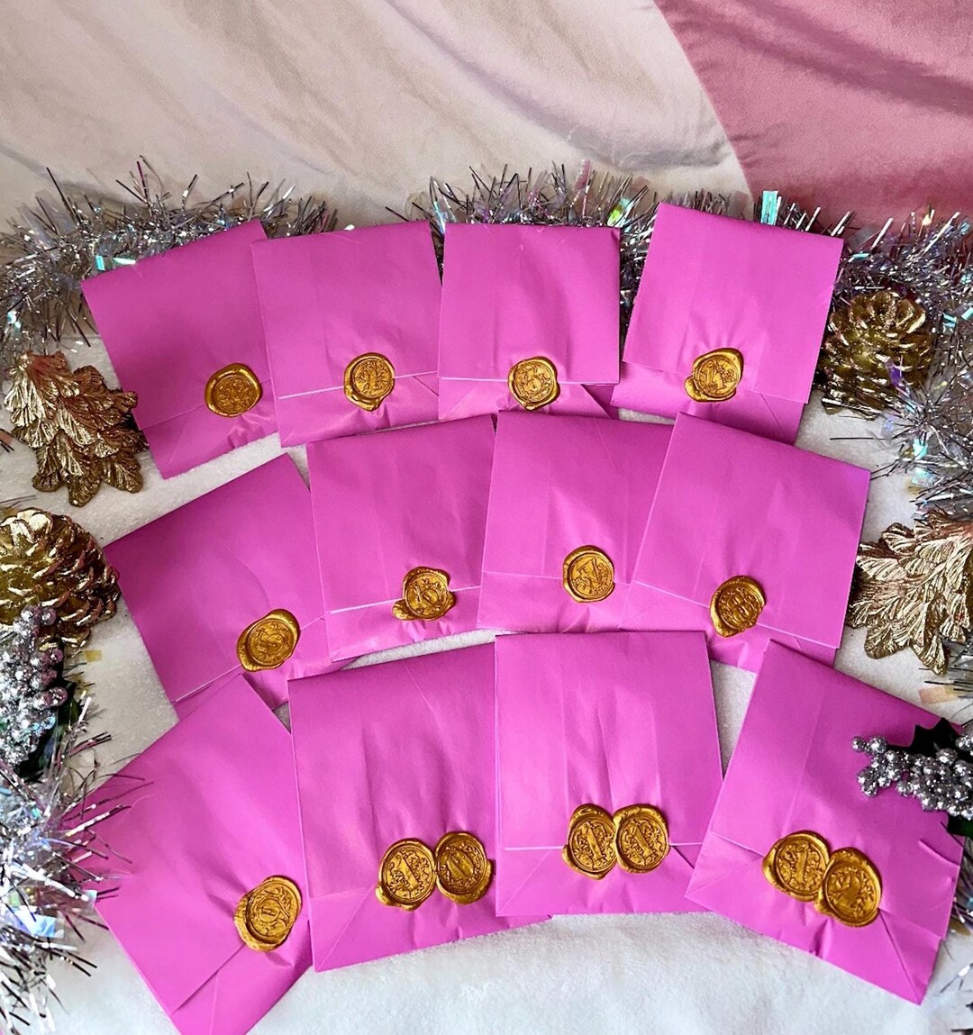 Pink Advent Calendar, Wax Seal Advent Calendar, Advent Envelopes ...