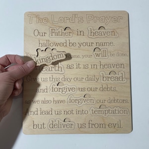 The Lord's Prayer Puzzle | Wooden Puzzle | Bible Puzzle | Prayer Puzzle ...