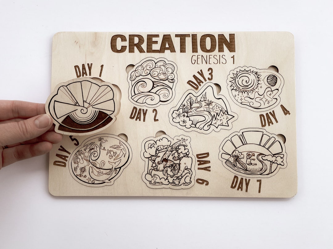 Creation Puzzle | Genesis 1, Wooden Bible Puzzle - Etsy
