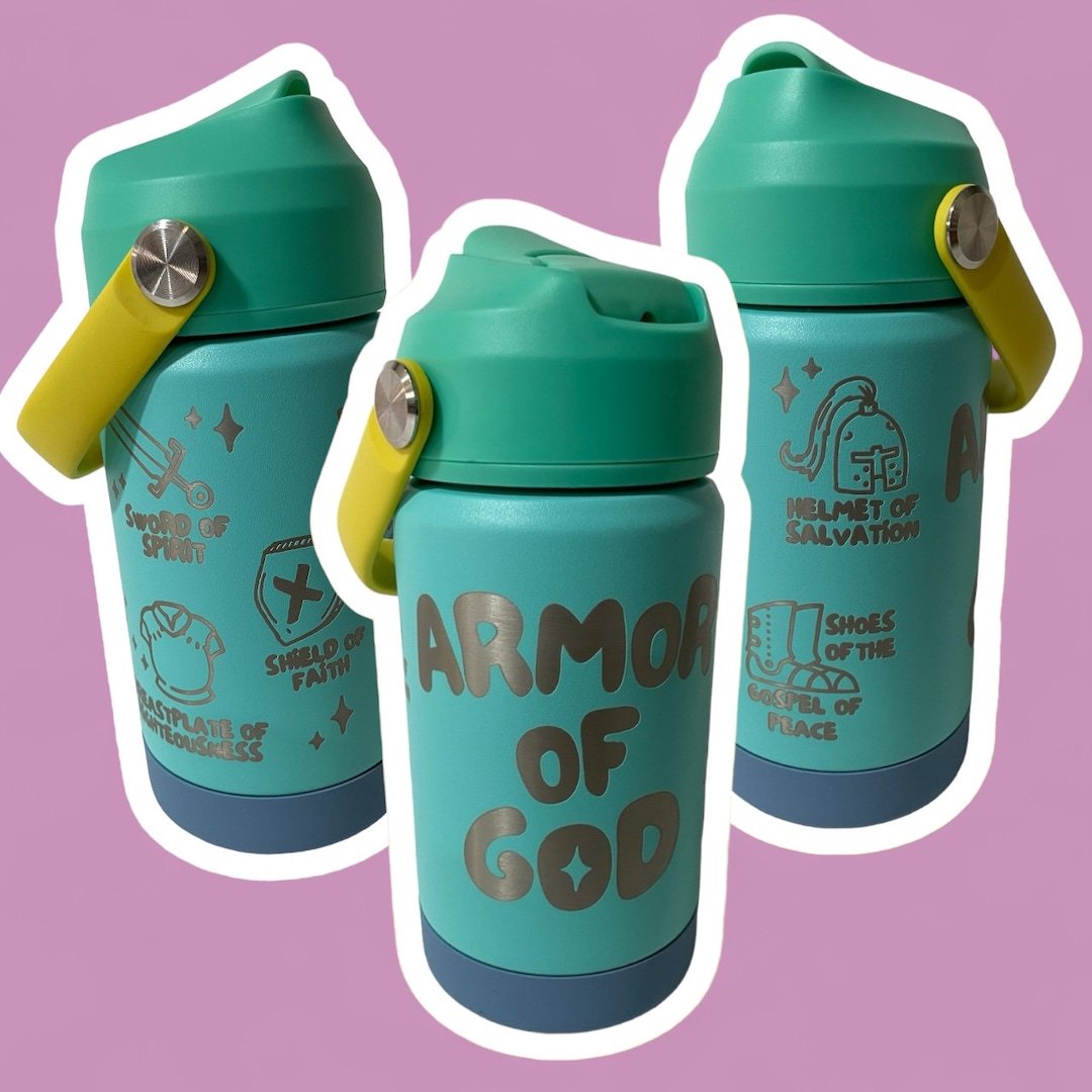 Armor of God Water Bottle Kids Water Bottle Christian Baptism Gift Leak ...