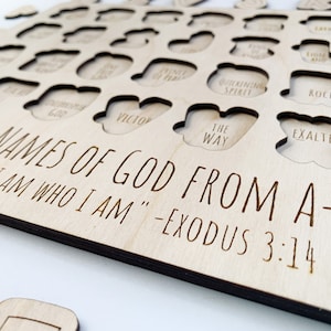 Names of God Puzzle Wooden Bible Puzzle Wooden Puzzle Bible Study ...