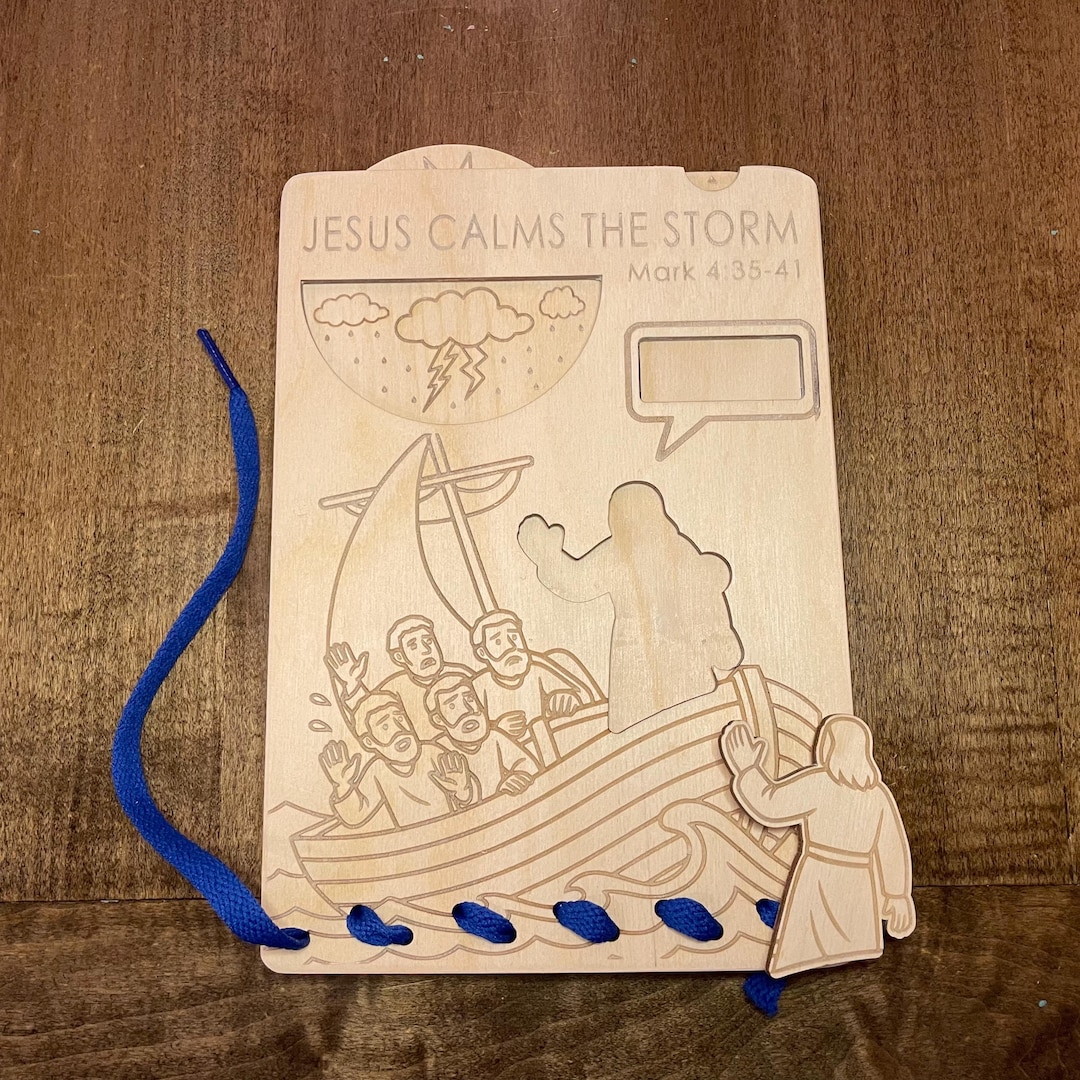 Jesus Calms the Storm Wooden Activity Board: Interactive Bible Story - Etsy