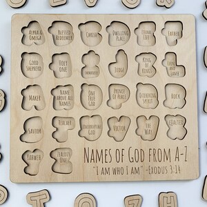 Names of God Puzzle Wooden Bible Puzzle Wooden Puzzle Bible Study ...
