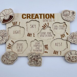 Creation Puzzle | Wooden Puzzle | Bible Puzzle | Genesis 1 Puzzle ...