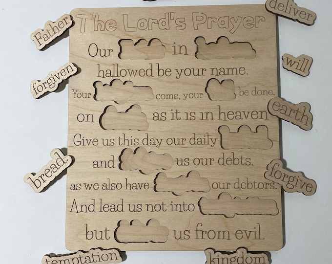 The Lord's Prayer Puzzle Wooden Puzzle Bible Puzzle Prayer Puzzle ...
