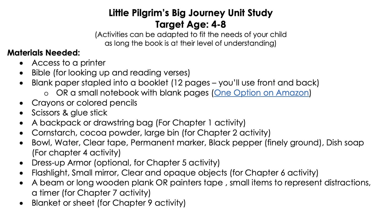 Little Pilgrim's Big Journey Unit Guide | Homeschool Activities ...