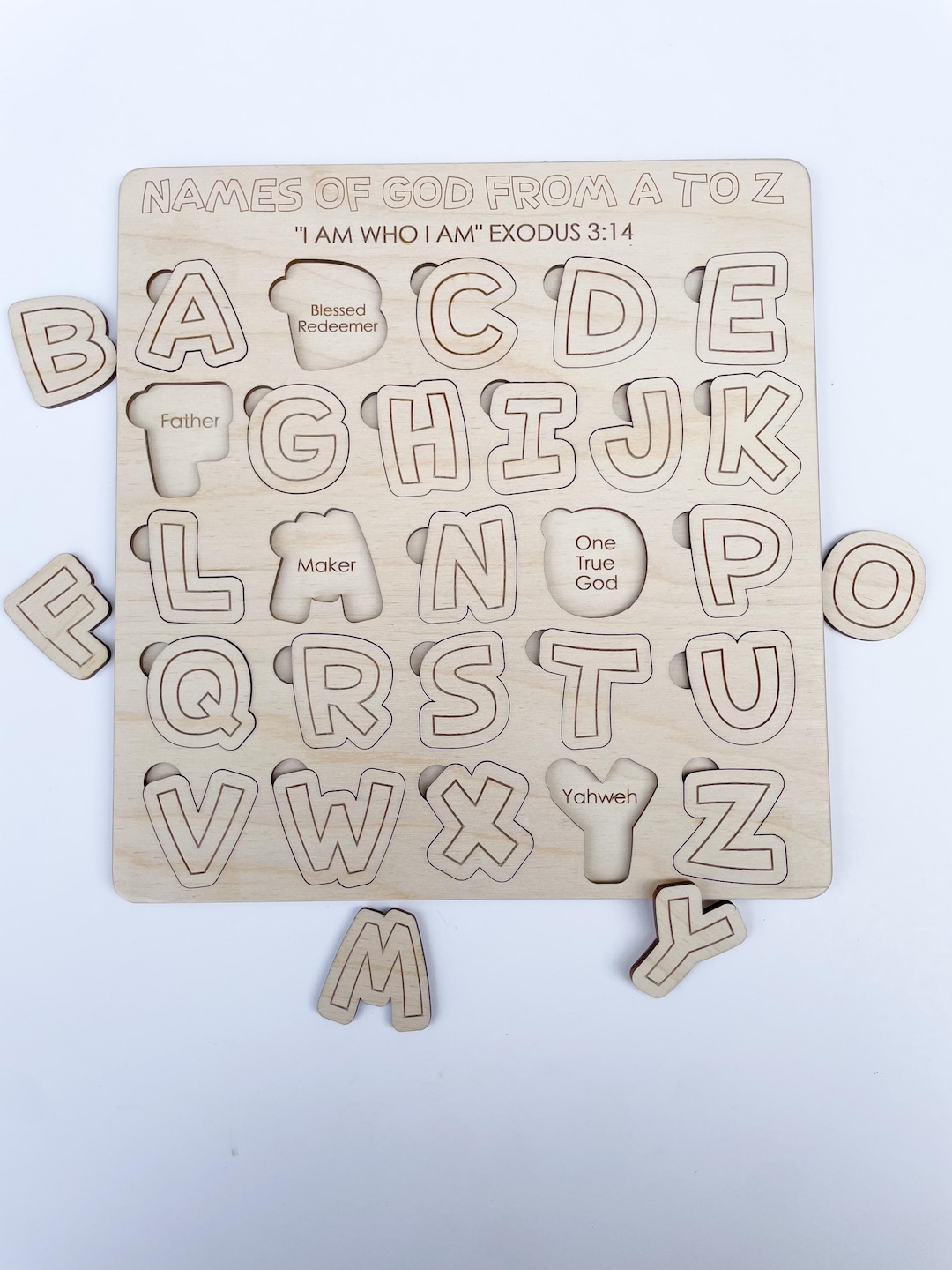 Names of God Puzzle | Wooden Bible Puzzle | Wooden Puzzle | Bible Study ...