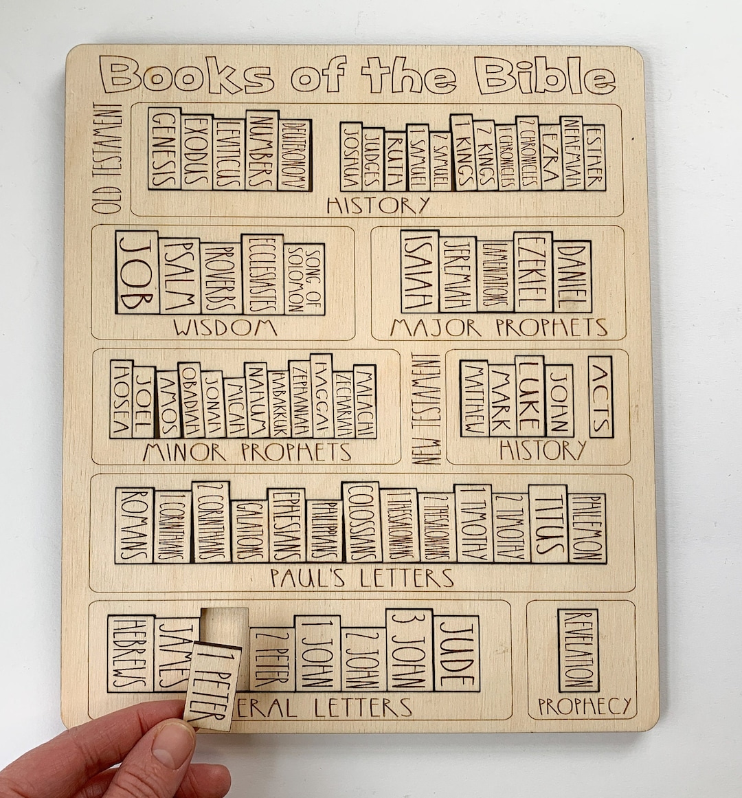 Books of the Bible Puzzle Wooden Bible Puzzle Wooden Puzzle Bible Study ...