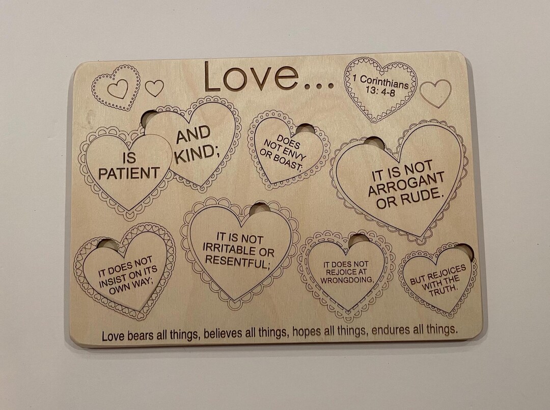 1 Corinthians 13:4-8 Puzzle | Valentine’s Day Heart Puzzle | Scripture ...