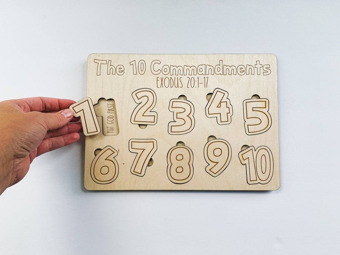 10 Commandments Puzzle Wooden Puzzle Bible Puzzle - Etsy