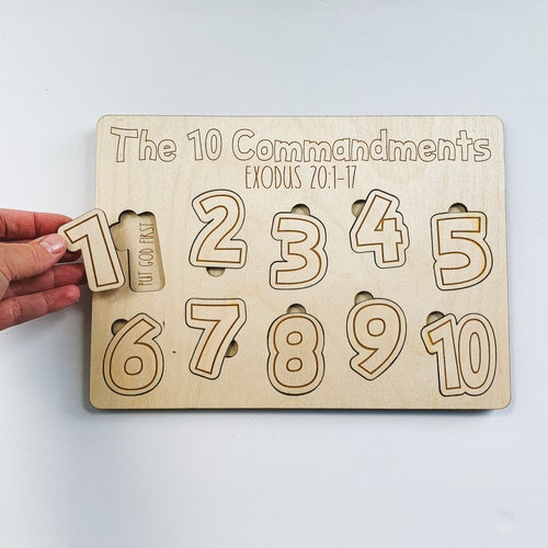 10 Commandments Puzzle Wooden Puzzle Bible Puzzle - Etsy