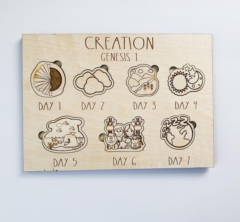 Creation Puzzle Wooden Puzzle Bible Puzzle Genesis 1 - Etsy