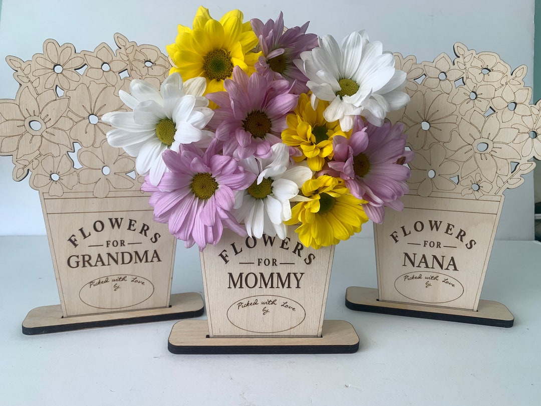 Wooden Flower Stand | Mother's Day Gift | Flowers for Mom | Flowers for ...