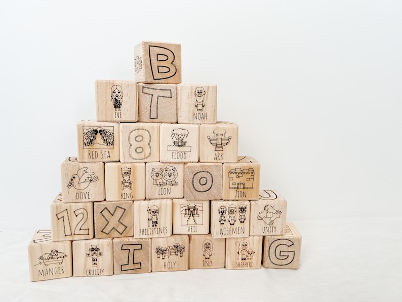 Bible Blocks Bible Learning Tool Baptism Gift Christian - Etsy