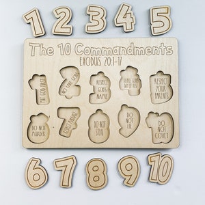 10 Commandments Puzzle | Wooden Puzzle | Bible Puzzle | Commandments ...