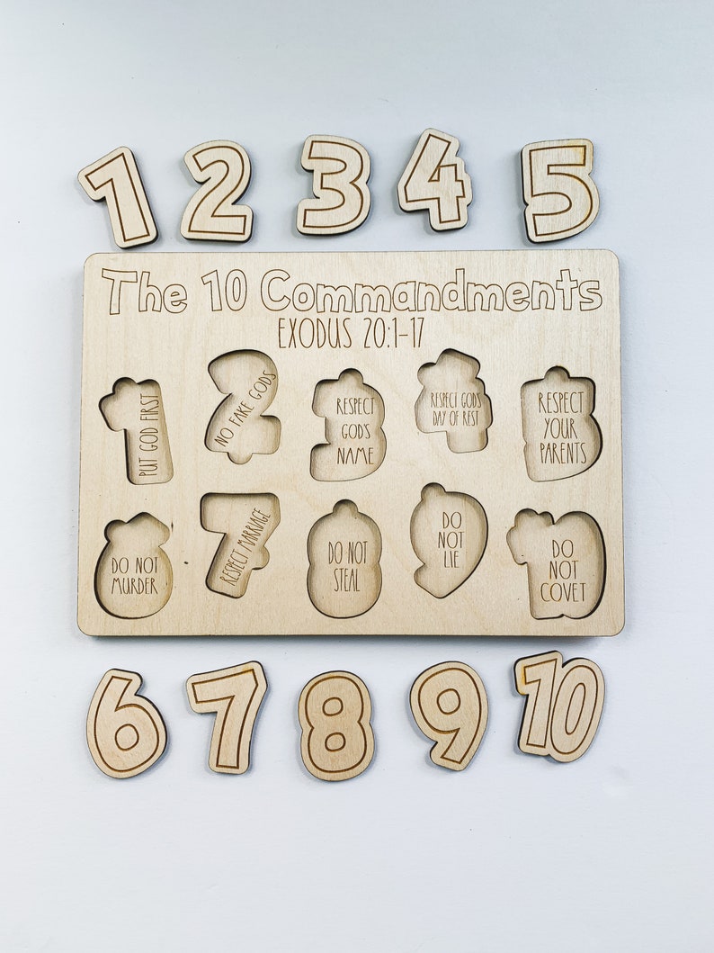 10 Commandments Puzzle Wooden Puzzle Bible Puzzle - Etsy