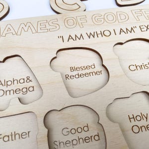 Names of God Puzzle | Wooden Bible Puzzle | Wooden Puzzle | Bible Study ...