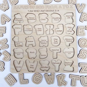 Names of God Puzzle | Wooden Bible Puzzle | Wooden Puzzle | Bible Study ...