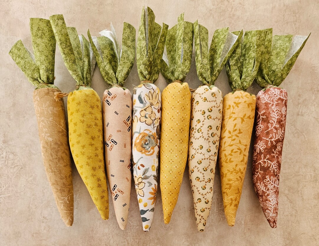Carrots Primitive Bowl Filler Ornies Accents Carrots 8 Pc Set Fabric ...
