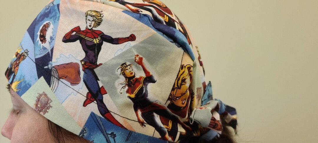 Captain Marvel Unisex Scrub Cap, Surgical Cap, Chemo, Doctor, Nurse ...