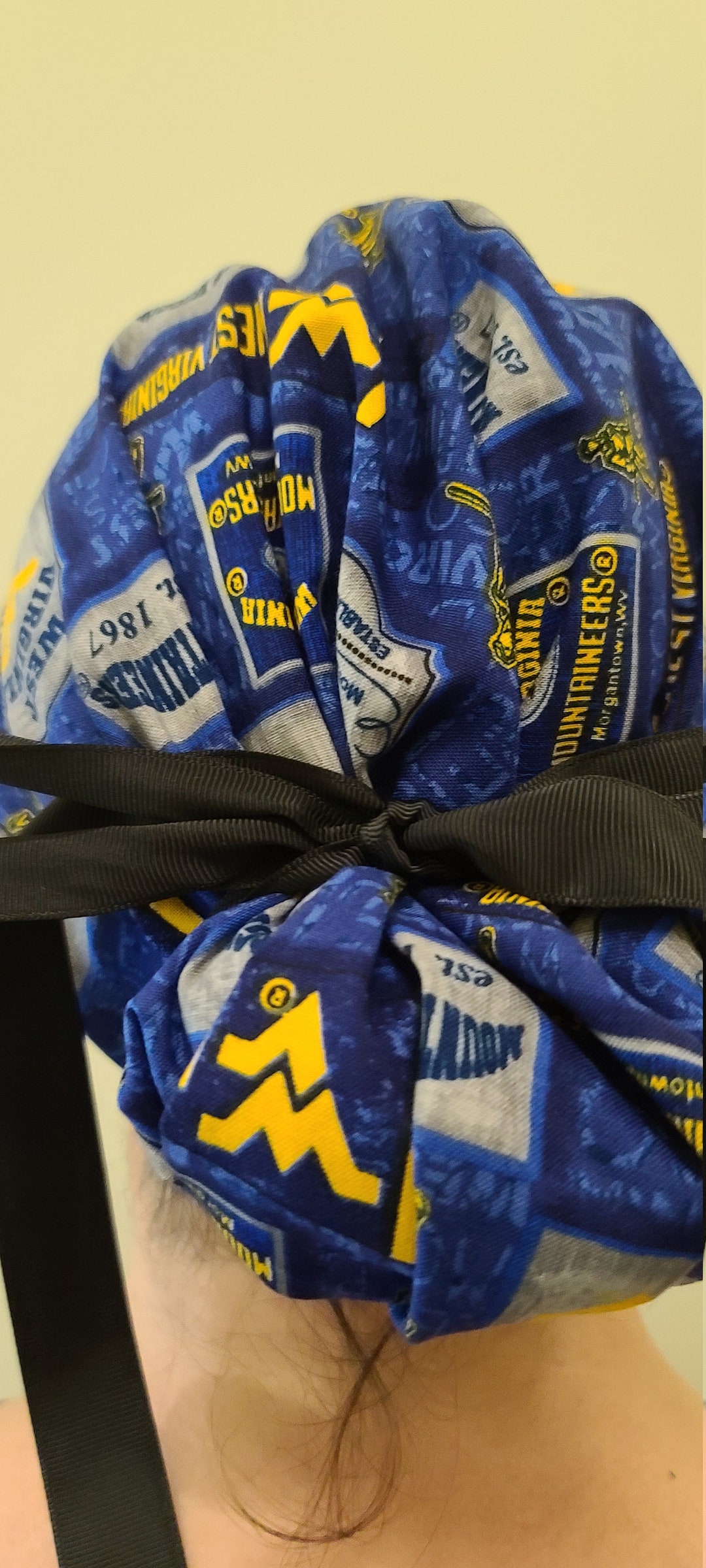 Wv Block Bouffant Scrub Cap, CRNA, Mountaineers, WVU, Handmade in USA ...
