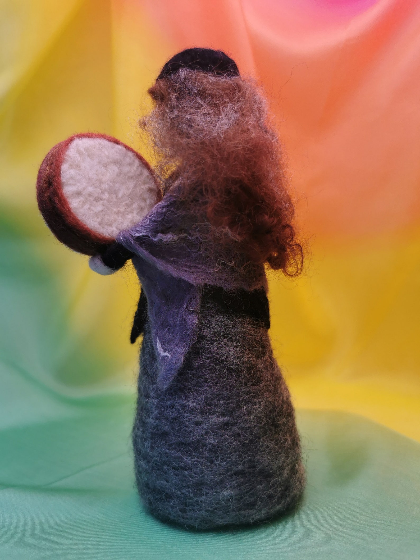 Needle Felted Drumming Woman Statue: Wool and Silk Art - Etsy