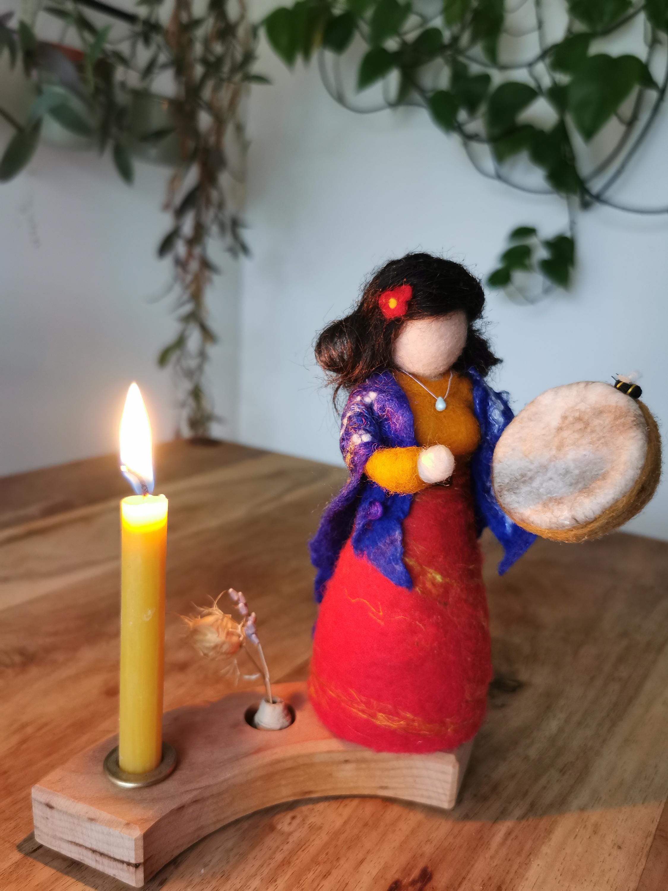 Needle Felted Drumming Woman Statue: Wool and Silk Art - Etsy