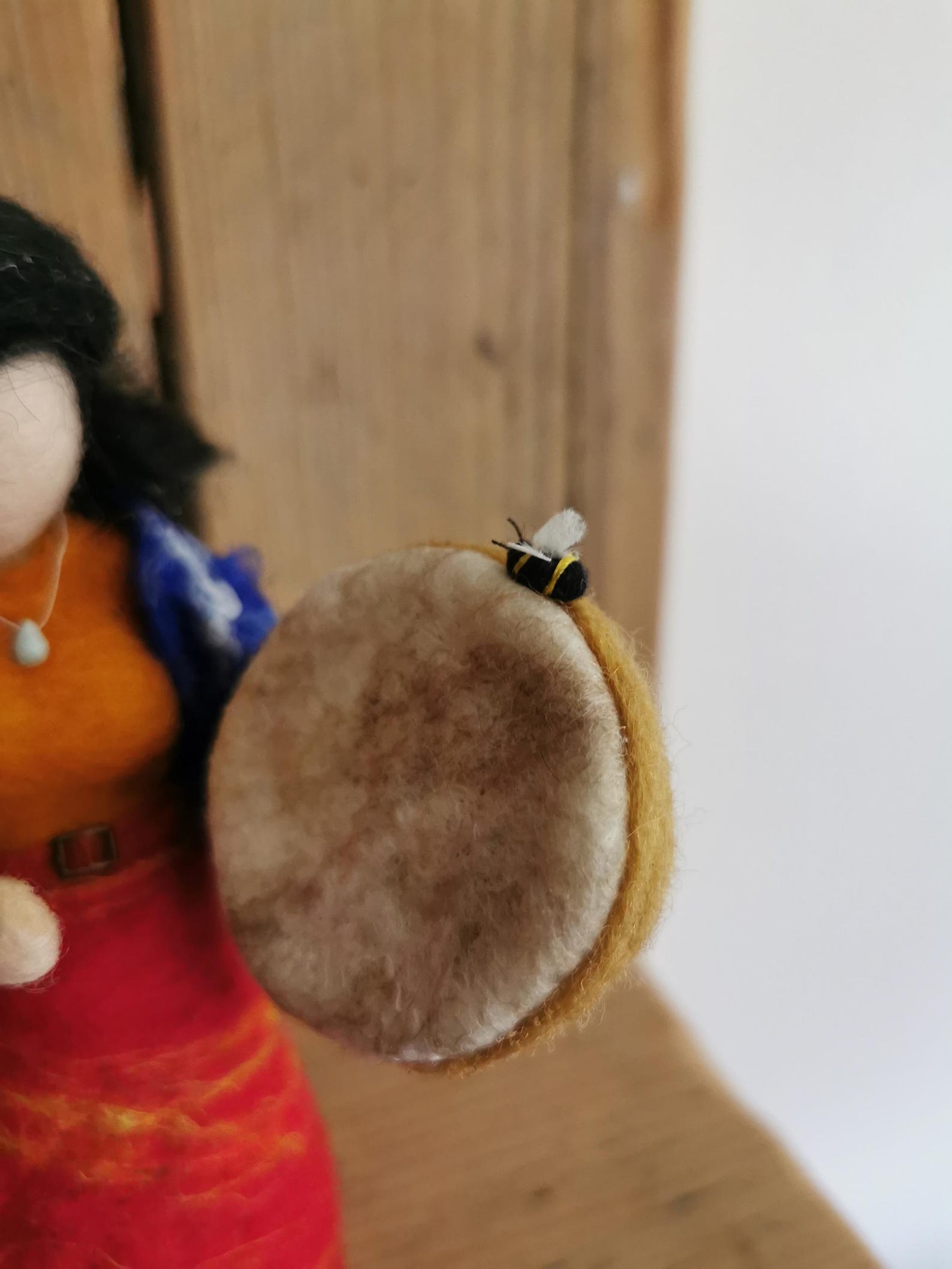 Needle Felted Drumming Woman Statue: Wool and Silk Art - Etsy
