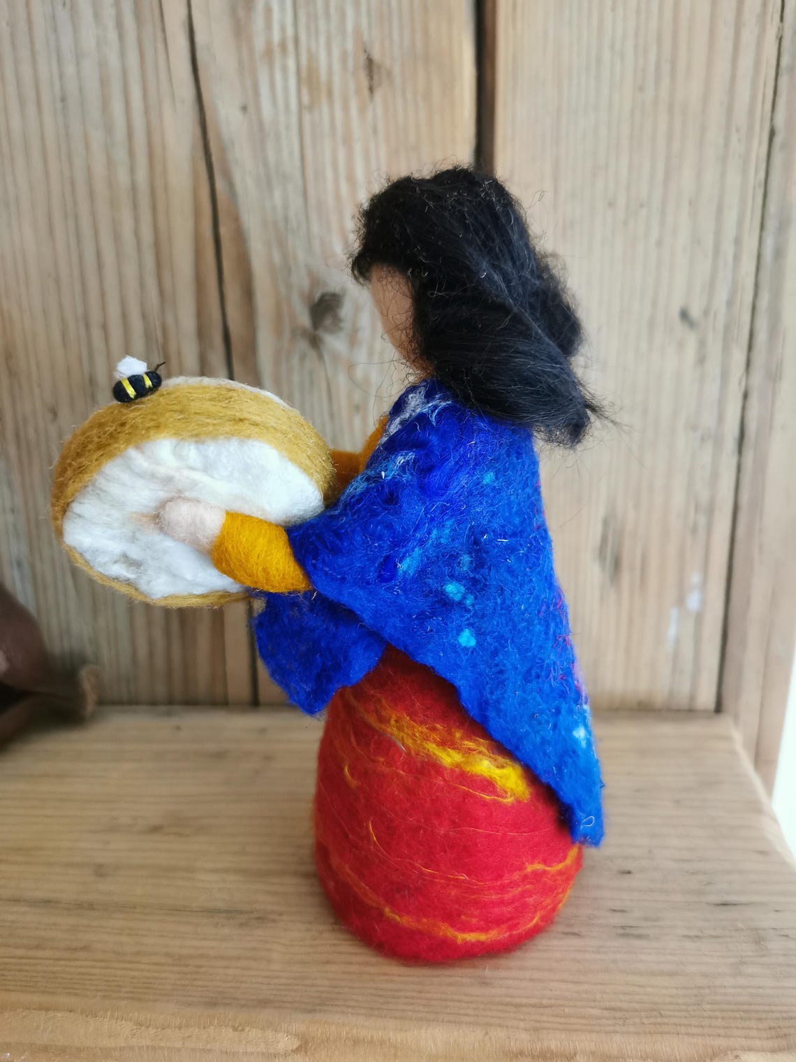 Needle Felted Drumming Woman Statue: Wool and Silk Art - Etsy