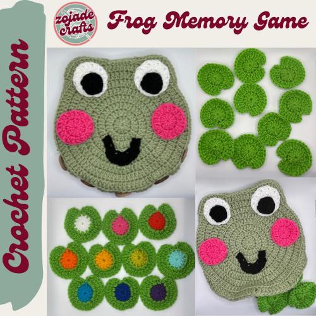 Original Design Crochet Frog Memory Game PATTERN | Crochet Patterns ...