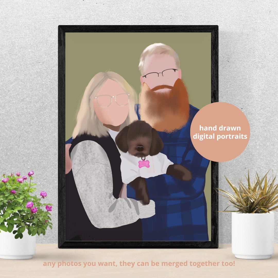 Custom Faceless Portrait Family Portrait Personalized Digital Portrait ...