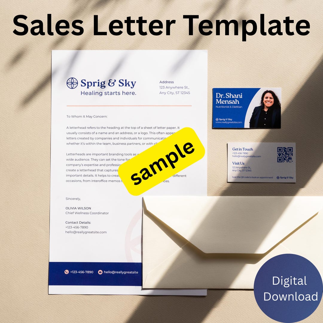 Editable Sales Letter Template for Small Business | Thank You Insert ...