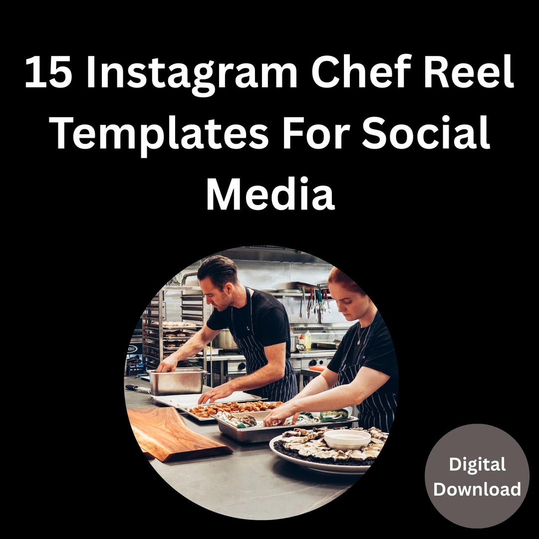 15 Instagram Chef Reel Templates for Social Media Printable Instant ...