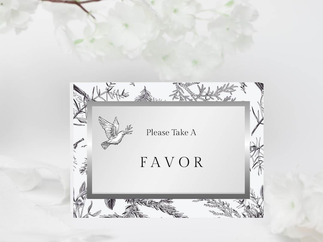 Vintage Wedding Favor Sign Display Instant Download Printable Pdf - Etsy