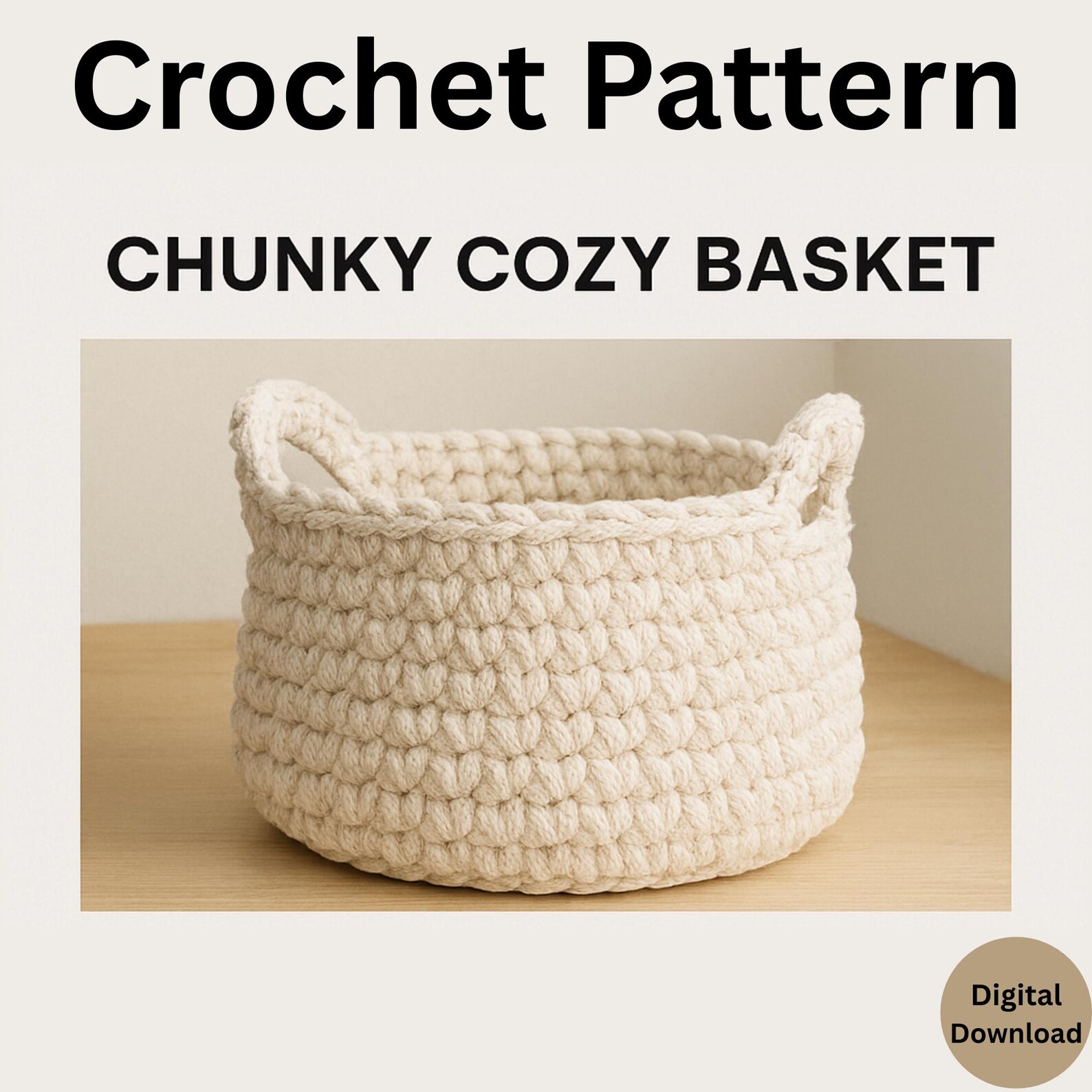 Chunky Crochet Basket Pattern PDF | Beginner DIY Storage Bin | Modern ...