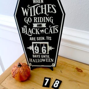 Halloween Countdown Calendar, Halloween Decor, Entryway Halloween Decor ...